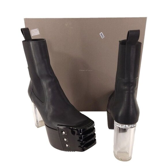 Rick Owens | Shoes | Rick Owens Clear Heel Grilled Platform Chelsea ...